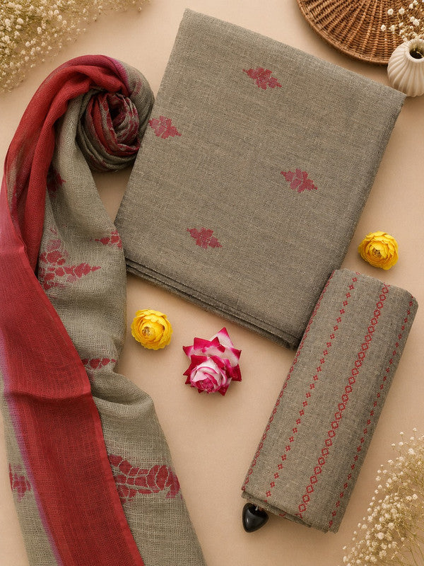 Ikat Suit Set With Kota Doria Dupatta – Bagru Art