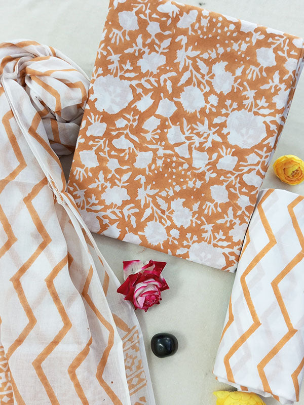 Cotton Suit with Cotton Dupatta | Cotton Suit Set | Mulmul Dupatta ...