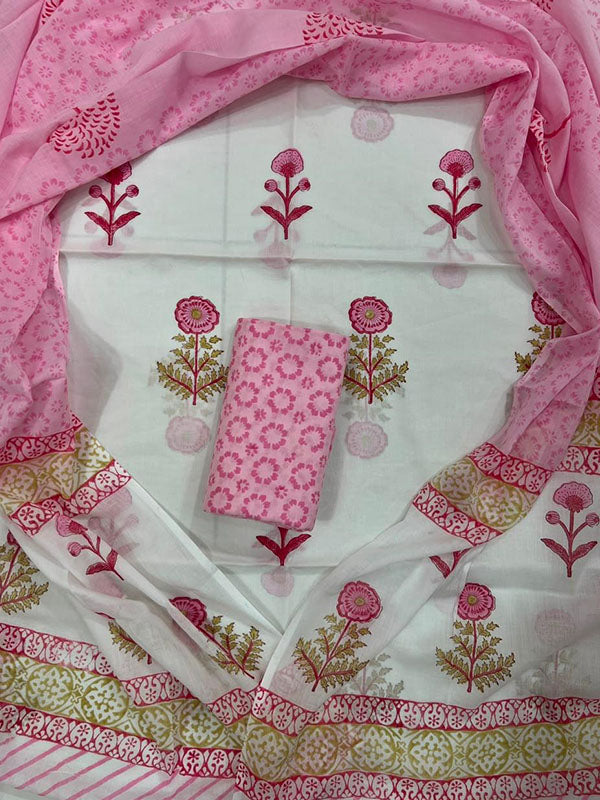 Cotton Suit with Cotton Dupatta | Cotton Suit Set | Mulmul Dupatta ...